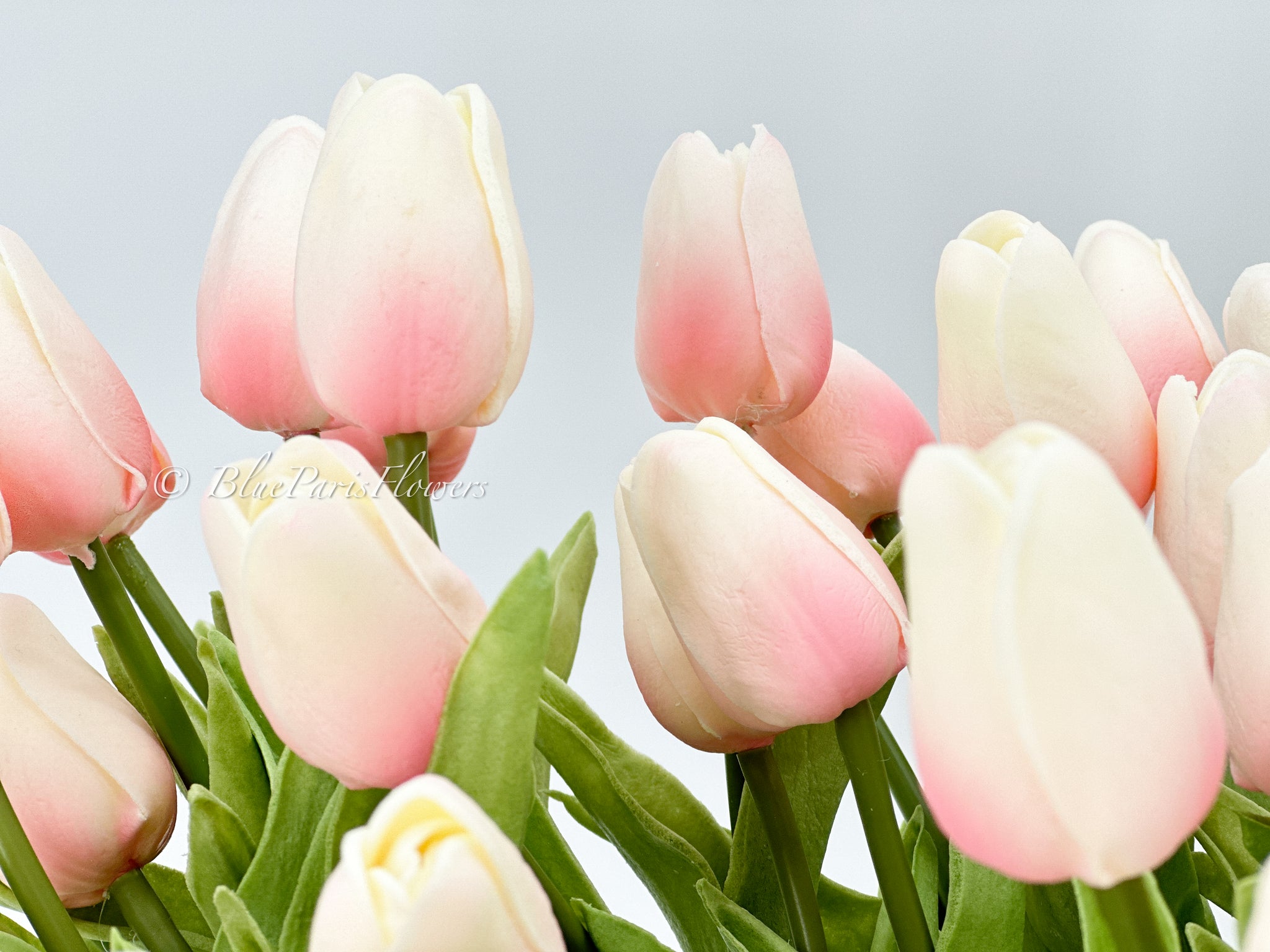 100 Pink Modern Long REAL TOUCH Tulips Arrangement Artificial Faux Tab ...